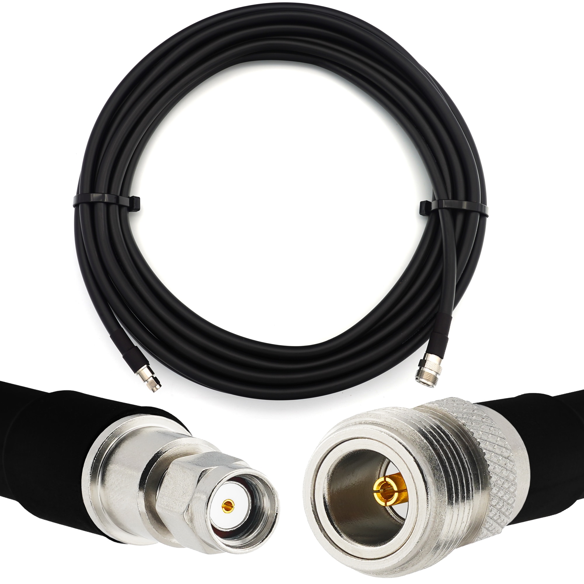 Cablu coaxial LMR400 20m RP-SMA tata la N mama 50 Ohm pentru antena de ...