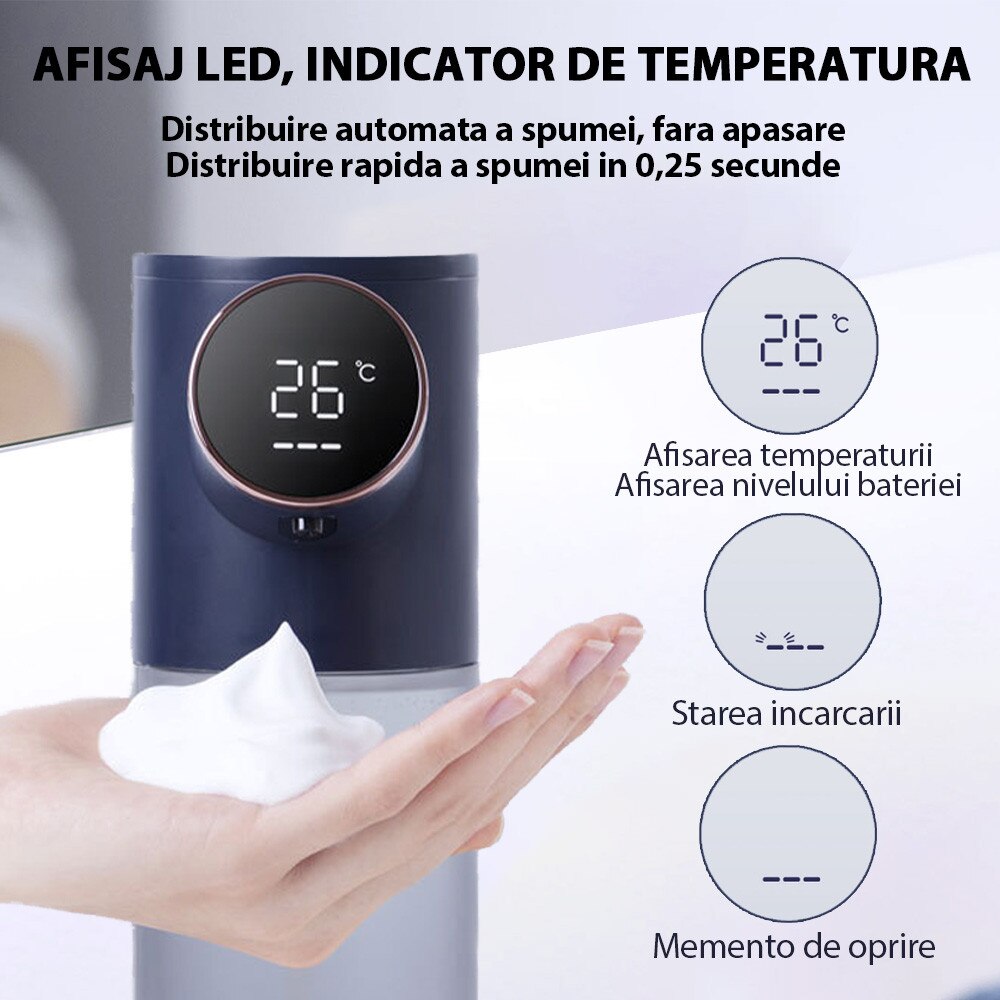 Dispenser automat sapun spuma/liquid DONFANLIA 1500 mAh - eMAG.ro