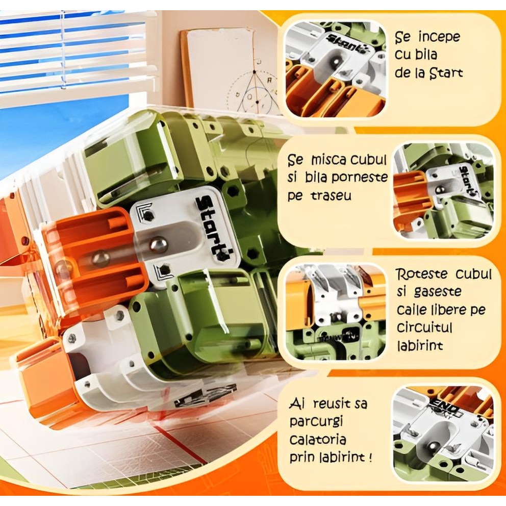 Cub 3D Labirint Tridimensional, 8 cm - eMAG.ro