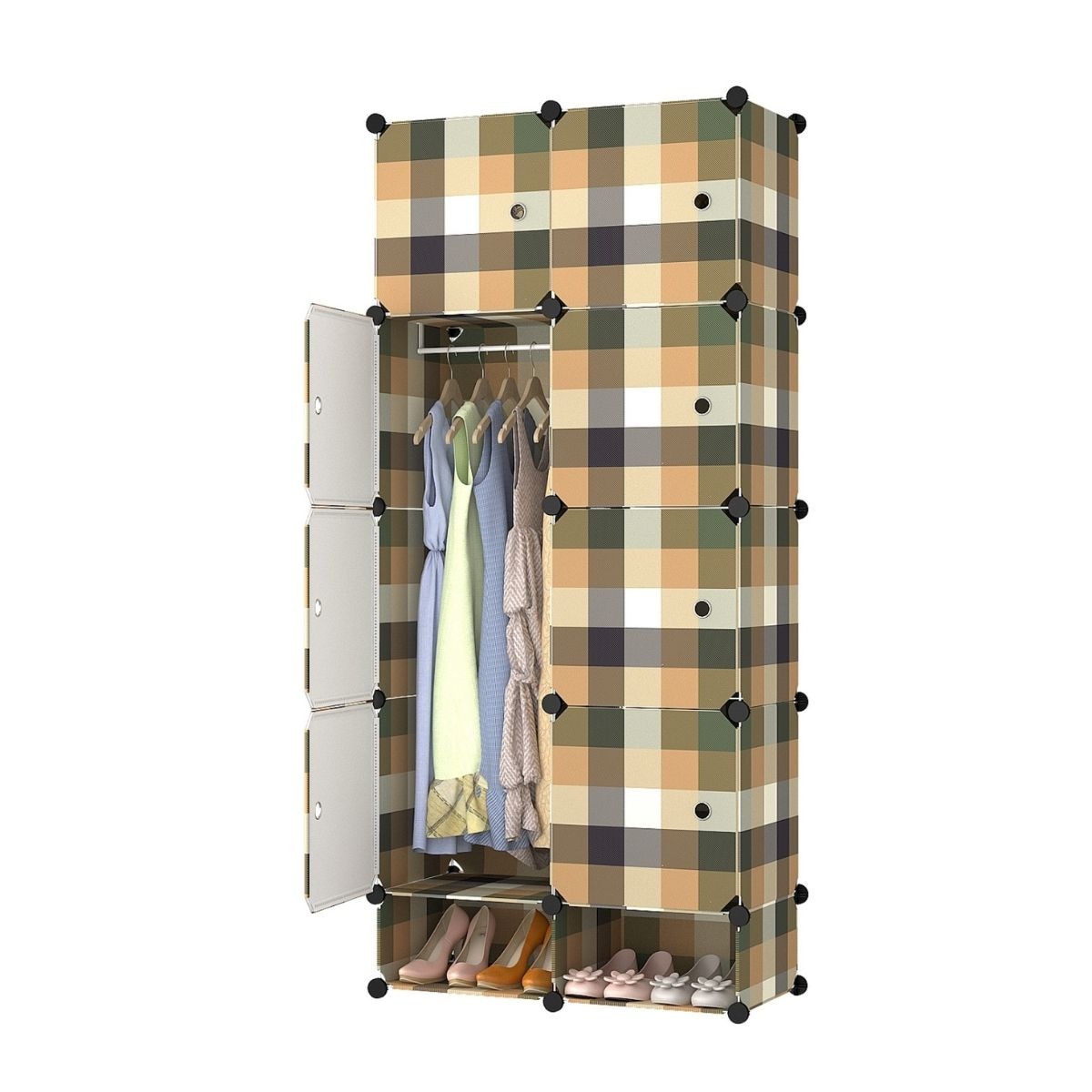 Dulap Modular, 8 Usi, Naimeed D7161, 162x75x37cm, Verde - eMAG.ro