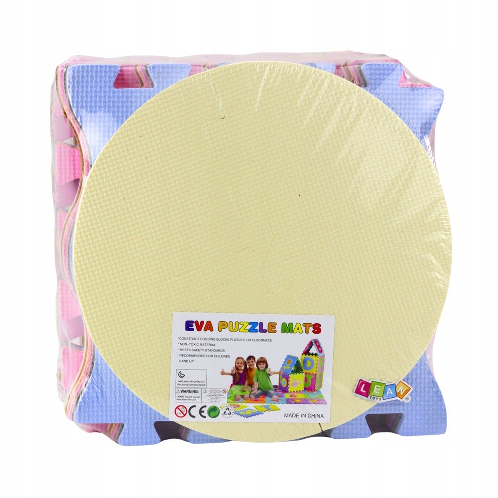 Covor copii, Lean Toys, puzzle educational, 16 piese, animale, pastelat ...