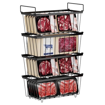 Set 4 recipiente organizatoare pentru congelator, TECKZOON, cosuri ...