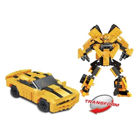 Cuburi de Constructie – Robot Transformer Masina Galbena, 258 Piese ...
