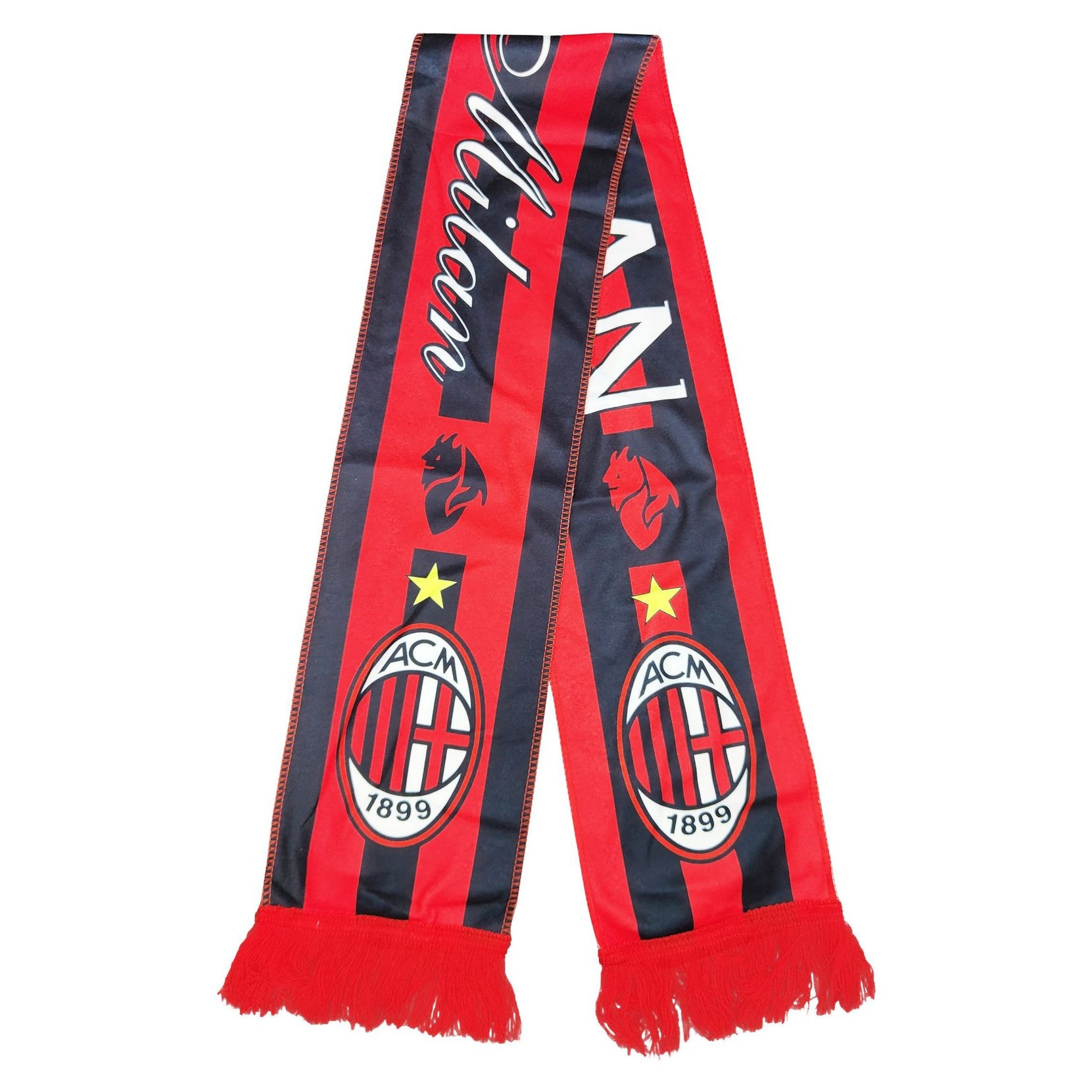 AC Milan szurkolói sál, 1.43m x 16.5cm, pamut bársony anyag - eMAG.hu