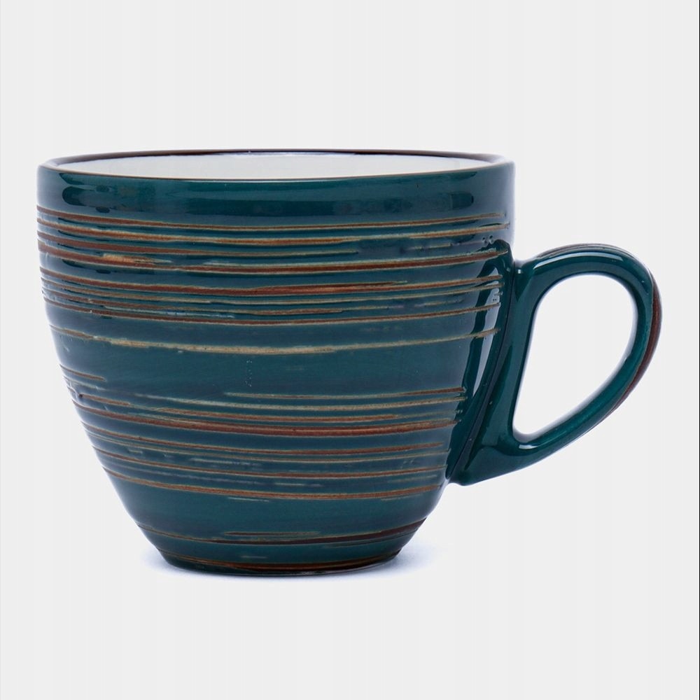 Set cesti cafea lux, Portelan, Rosu/Verde, 110 ml, 2x Ceasca + 2x ...
