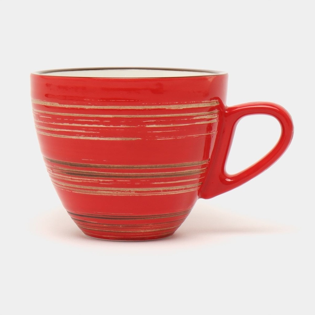 Set cesti cafea lux, Portelan, Rosu/Verde, 110 ml, 2x Ceasca + 2x ...