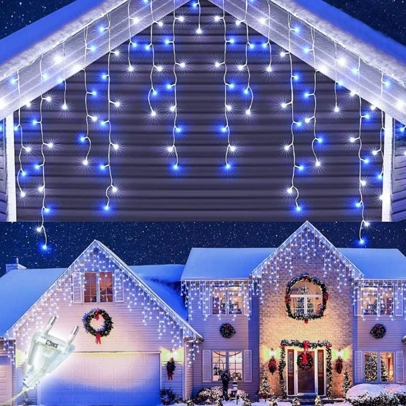 Instalatie Craciun Tip Turturi/Franjuri SIKS, 10 Metri, 300 Led-uri ...