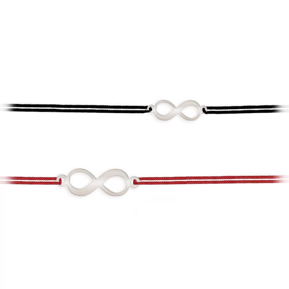 Set bratari snur si infinit argint pentru cuplu - eMAG.ro