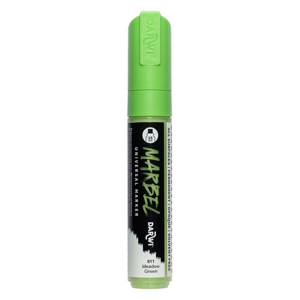 Marker permanent Darwi Marbel 15mm, verde deschis, lat - eMAG.ro
