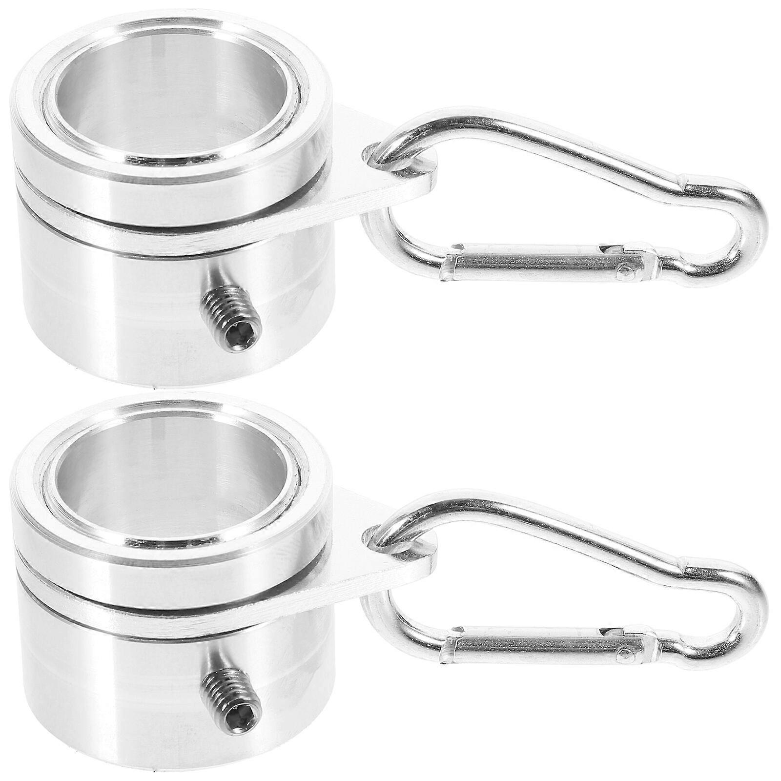 Set 2 inele de montare pentru stalpi de steag, aluminiu, argintii, 6x4 ...