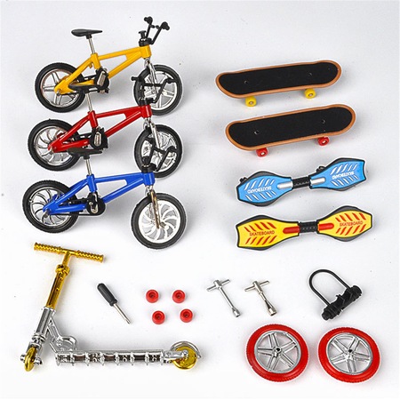 Set jucarii interactive, bicicleta si skateboard pentru degete, culori ...