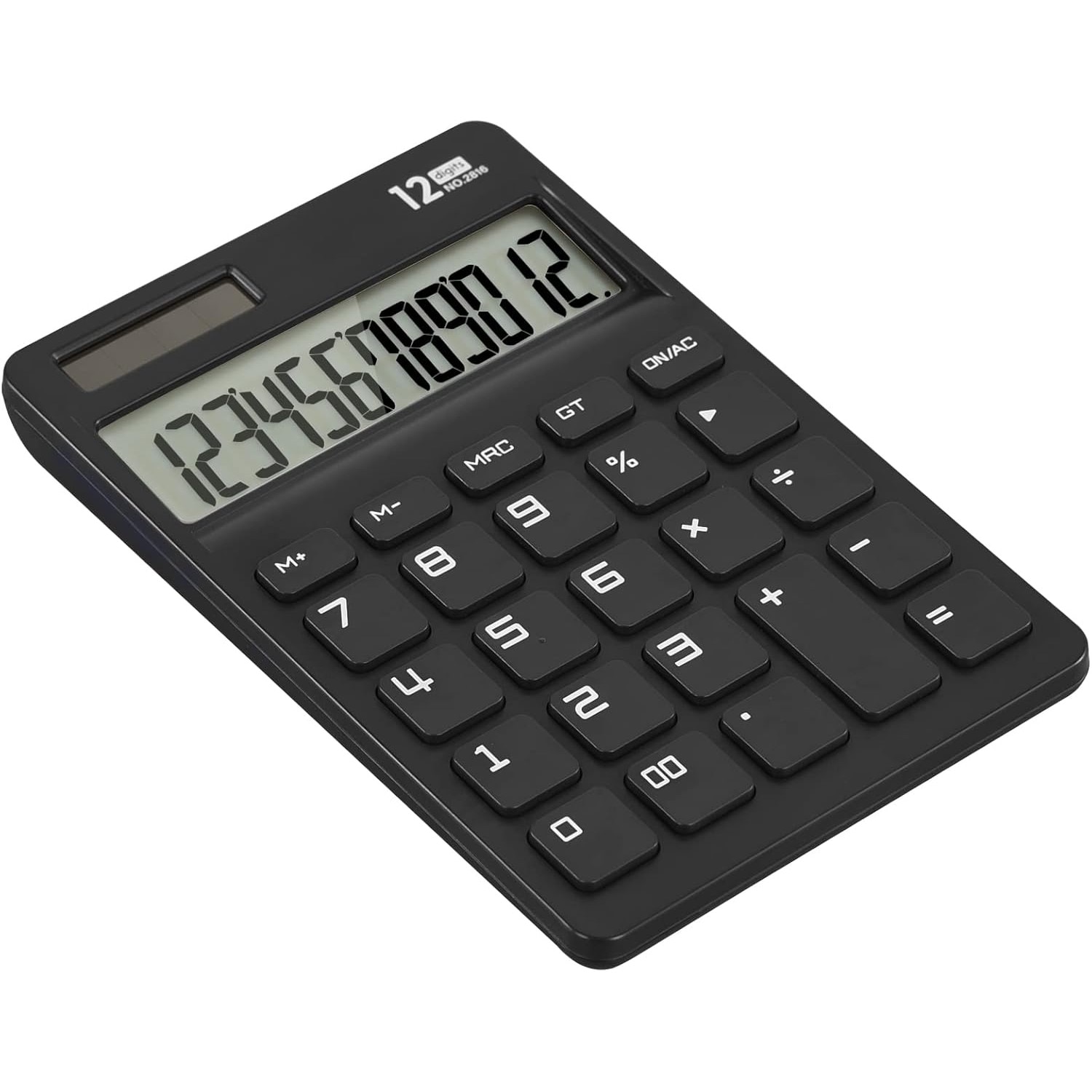 Calculator de birou, 12 cifre, ecran LCD mare, alimentare solara si cu ...