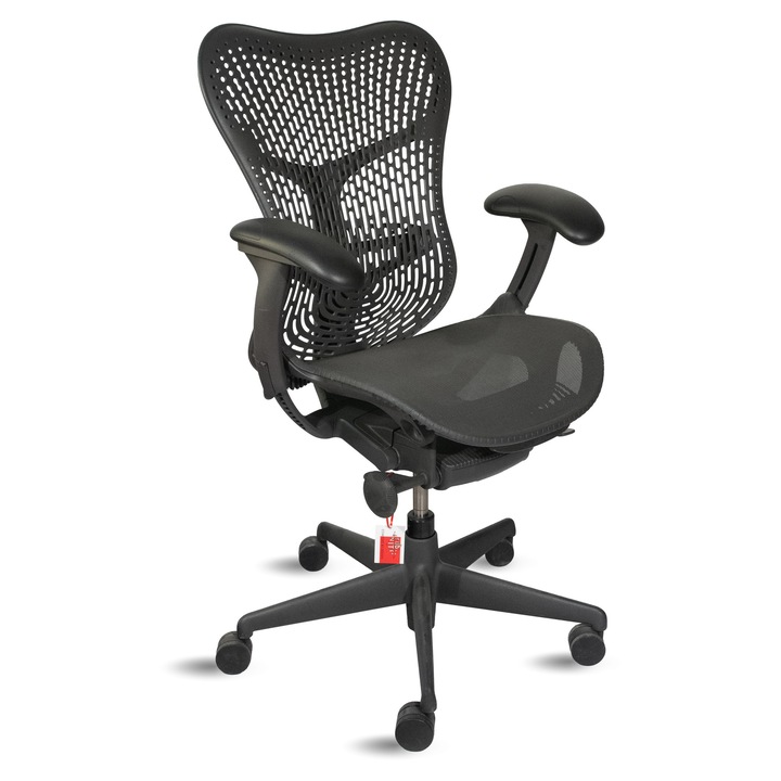 Scaun birou Herman Miller Mirra 2, suport lombar reglabil, cotiere ...