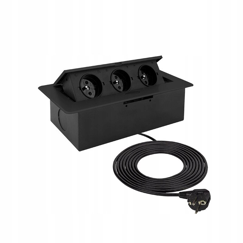 Priza Mobilier Design Light, 3x Schuko, Alba, Cablu 1.5m - eMAG.ro