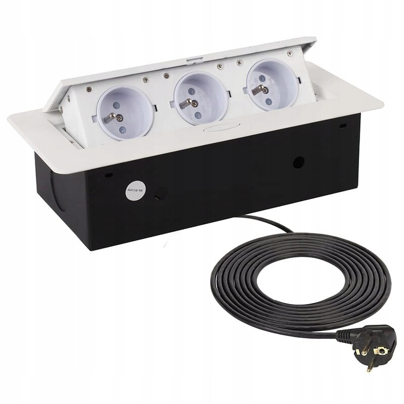Priza Mobilier Design Light, 3x Schuko, Alba, Cablu 1.5m - eMAG.ro
