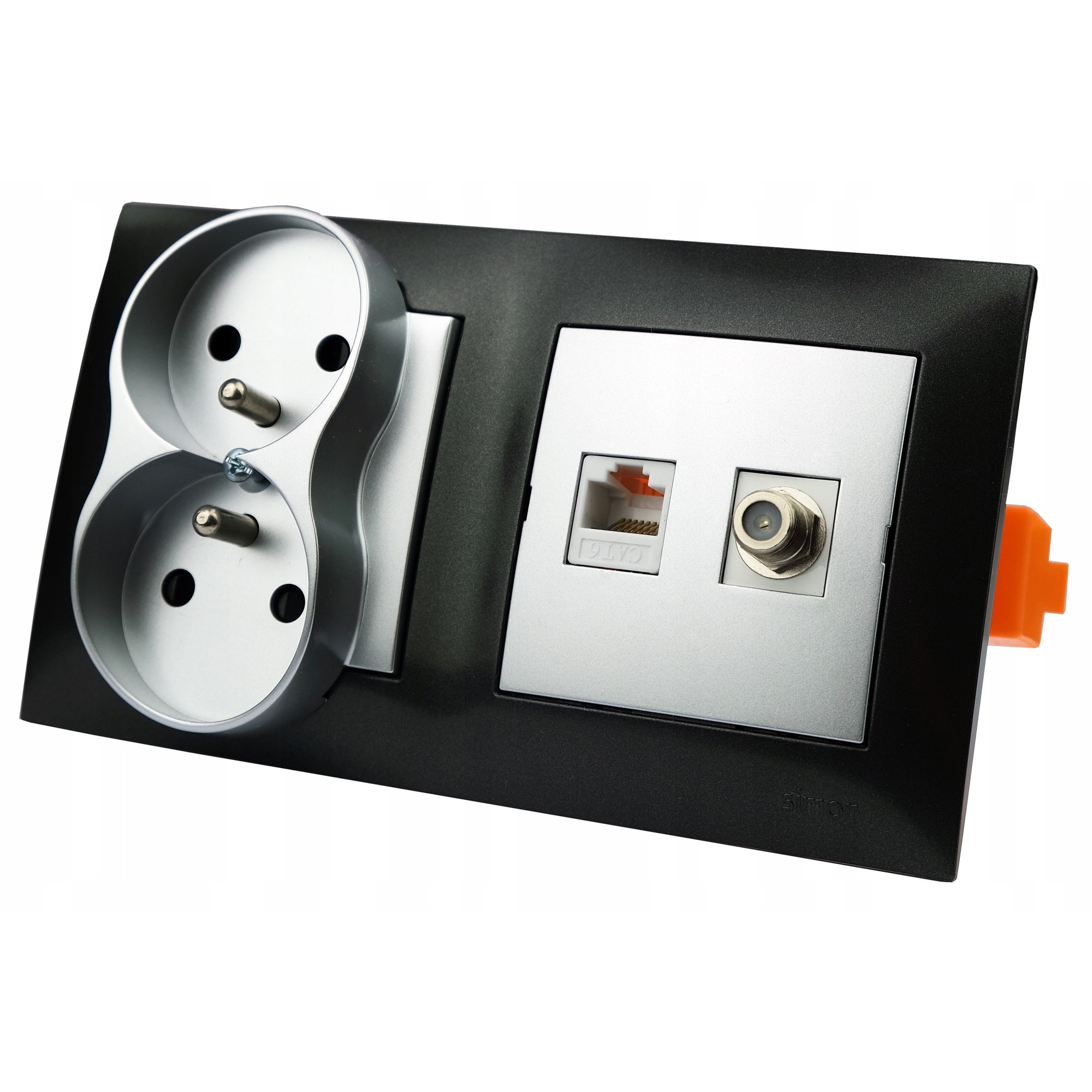 Prize Kontakt Simon Premium, antracit, 8,7x15,3x1cm, modul RJ-45 - eMAG.ro