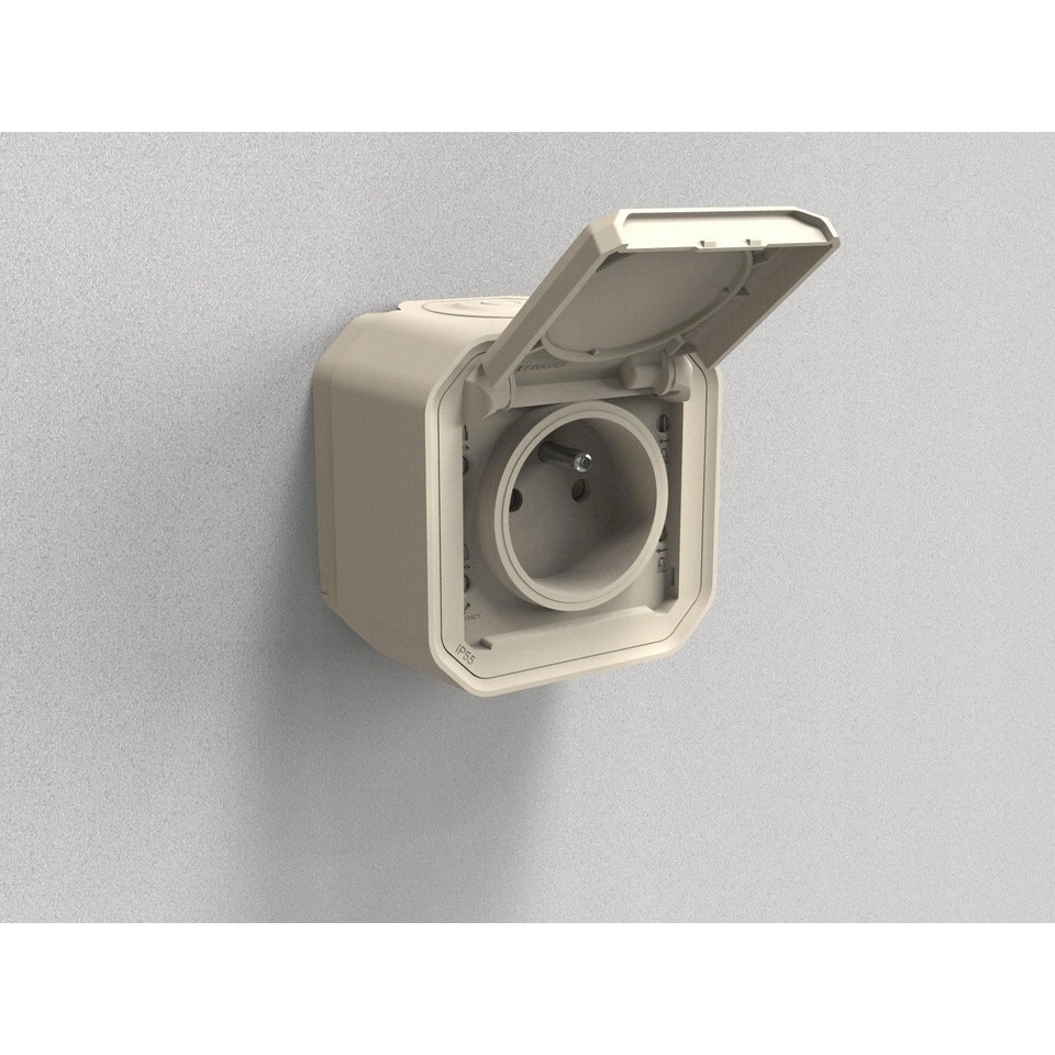 Priza Legrand Plexo IP55, 2P+Z, Montaj Exterior, Culoare Nisip - eMAG.ro