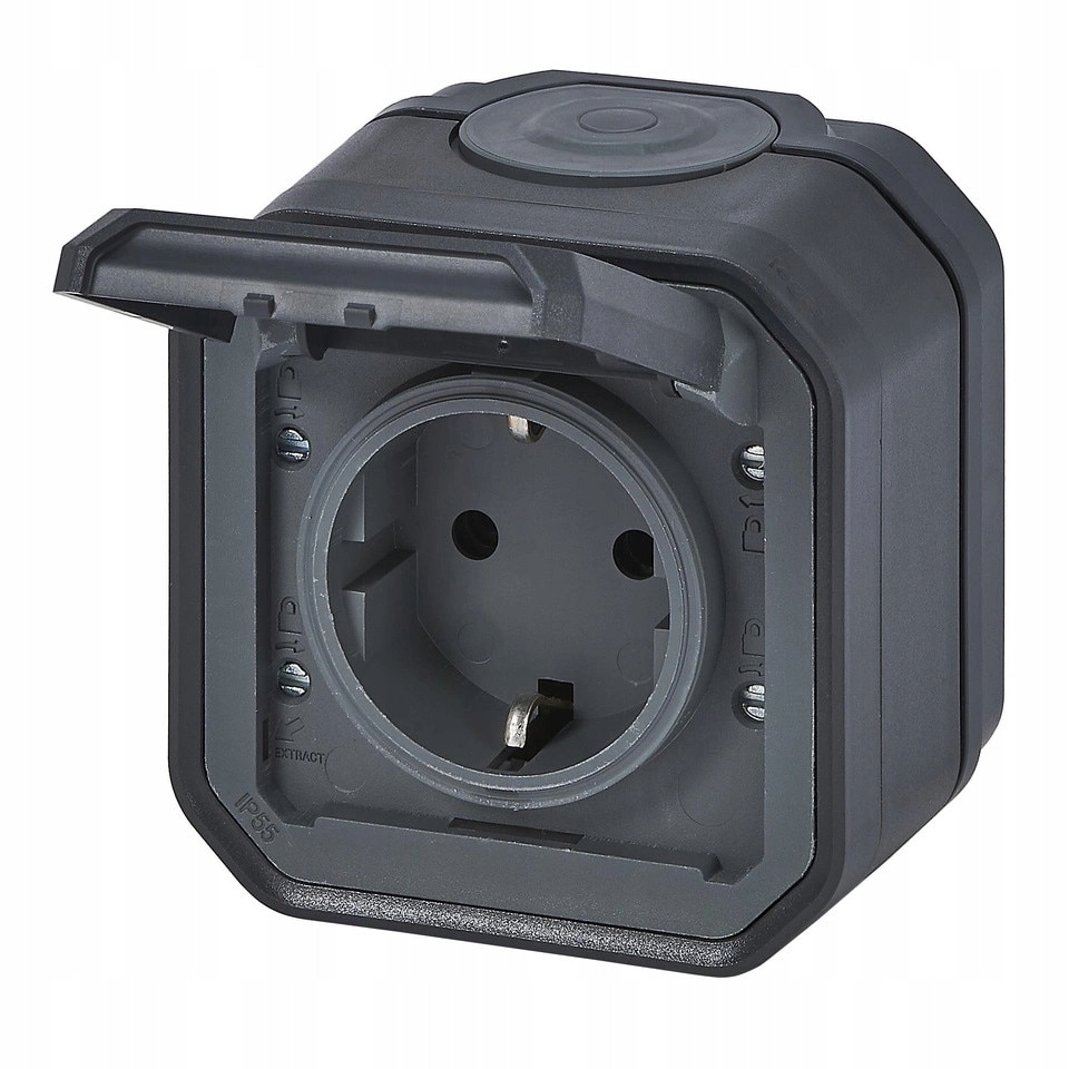 Priza Legrand Plexo Antracit, IP55, Schuko, Montaj Exterior - eMAG.ro