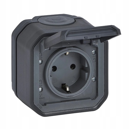 Priza Legrand Plexo Antracit, IP55, Schuko, Montaj Exterior - eMAG.ro