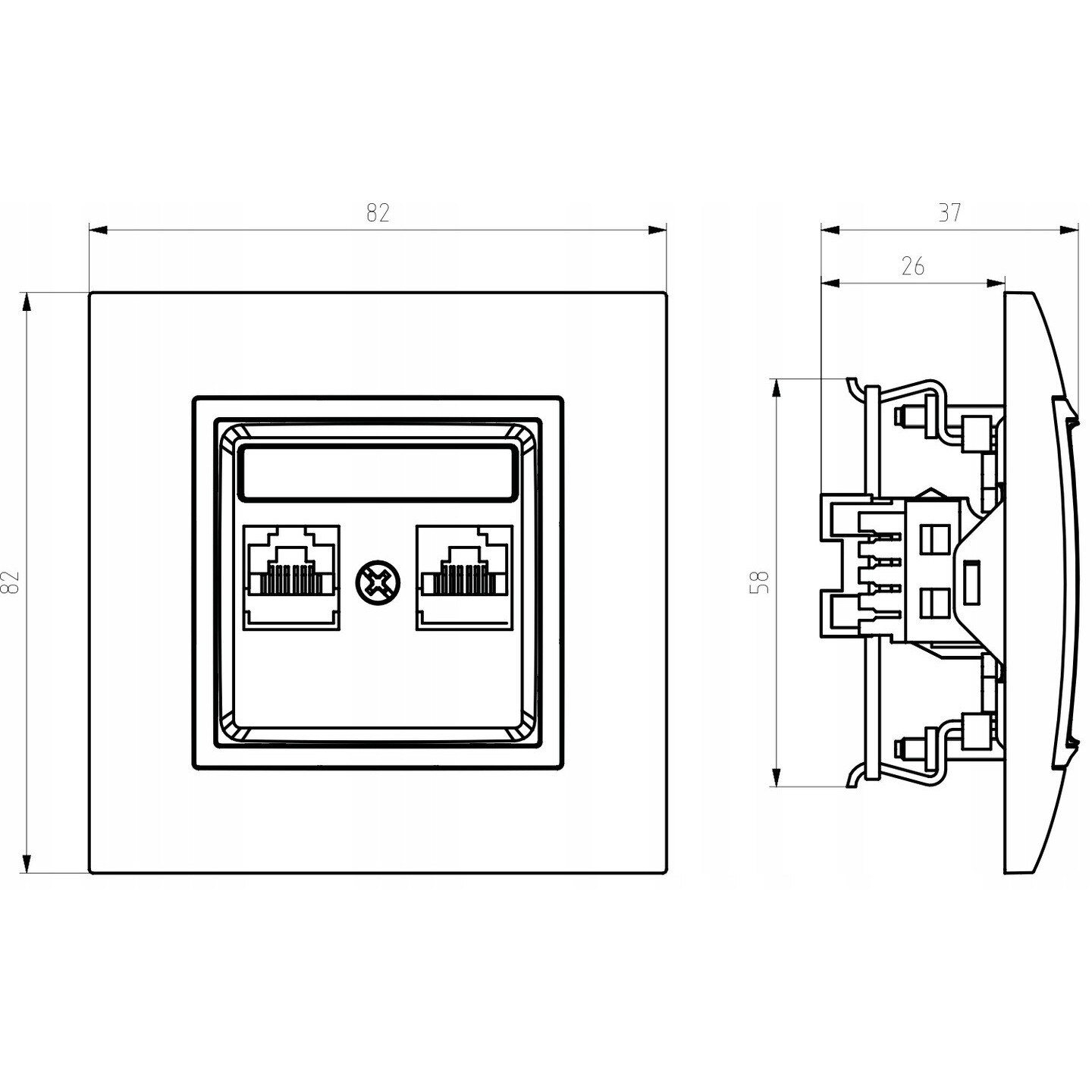 Priza Internet RJ45 Ospel Aria Argintiu, Montaj Subtanc, Cat 5e - eMAG.ro
