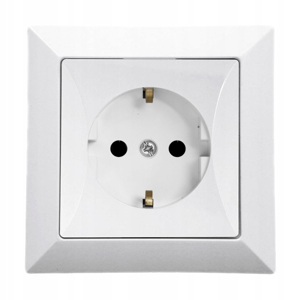 Priza electrica dubla Timex Opal, alba, cu impamantare - eMAG.ro