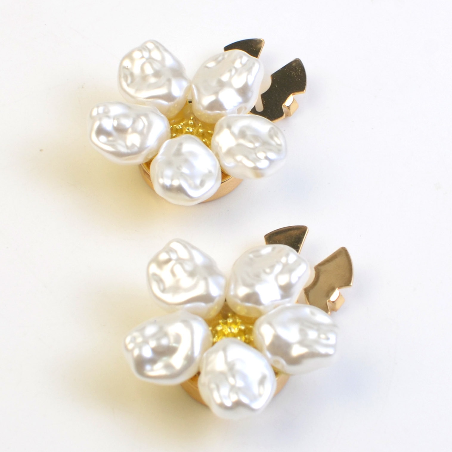 Buton decorativ din aliaj cu perla artificiala, 1.7x3cm, pentru ...