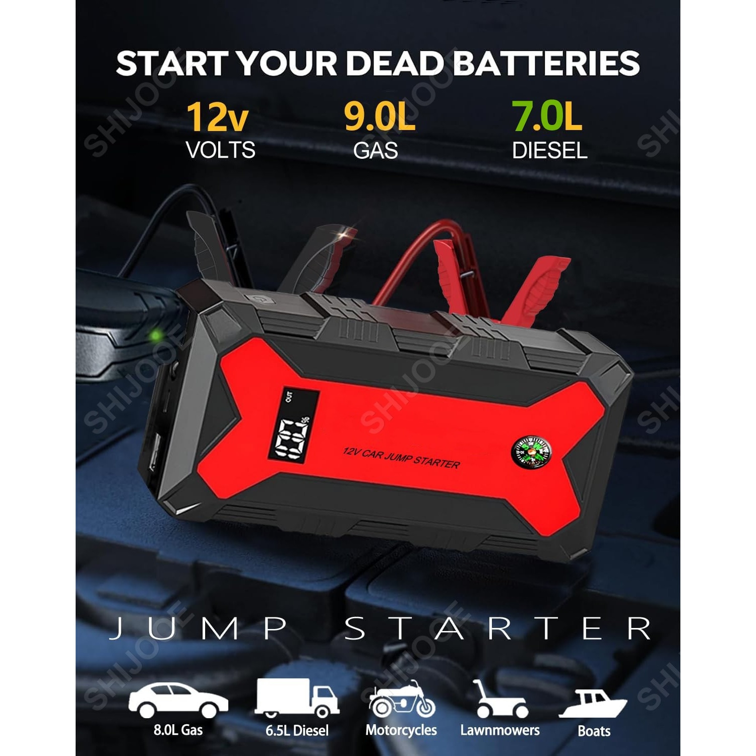 Starter Auto Multifunctional，SHIJOOE®, portabil，Power bank auto，12V ...