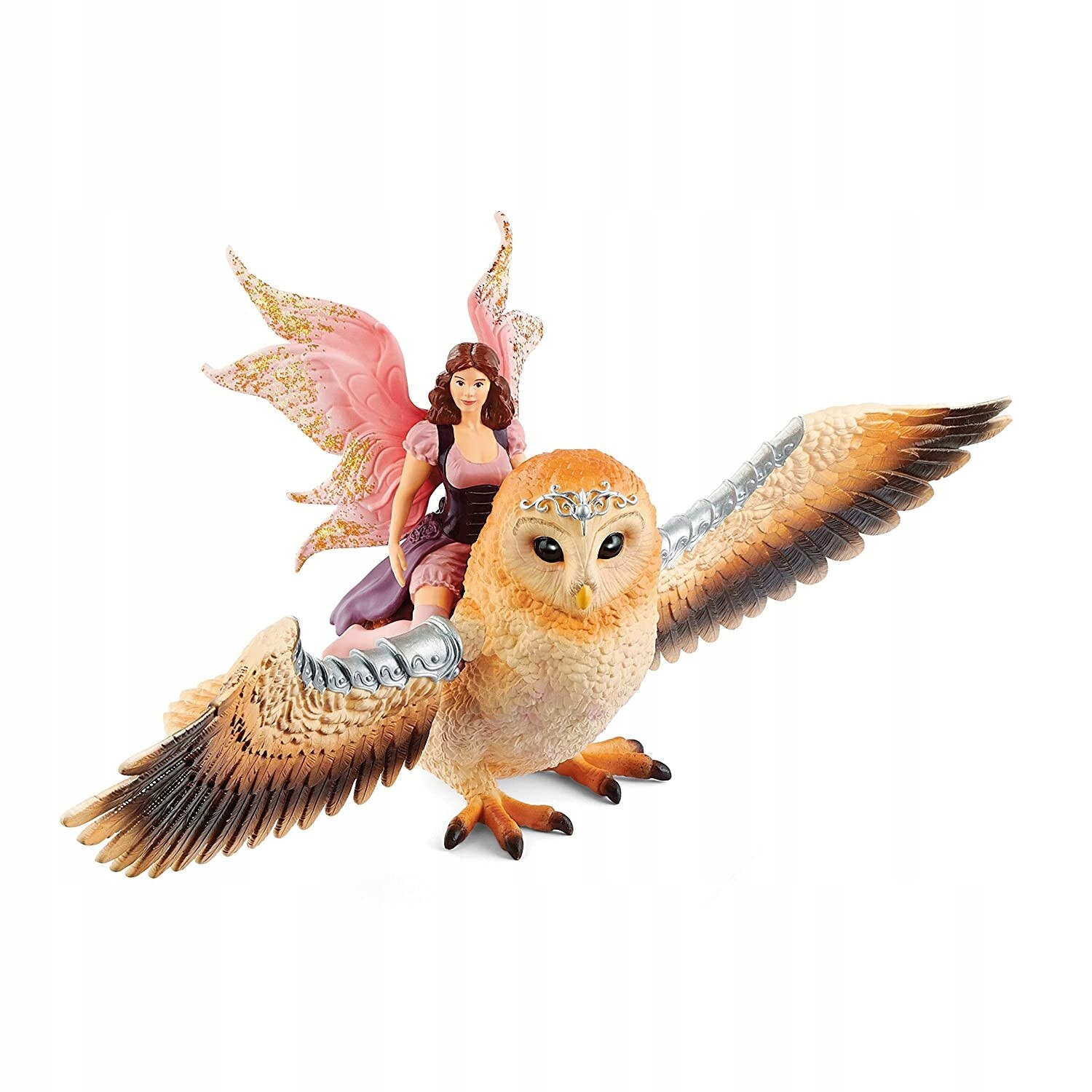 Figurina Schleich Elfka pe sowa, 16x3,5x11cm, set cu elf si sowa - eMAG.ro