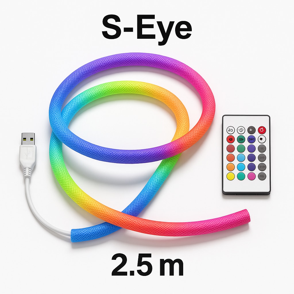S-Eye Tub luminos RGB 2.5 m cu material textil flexibil si control ...