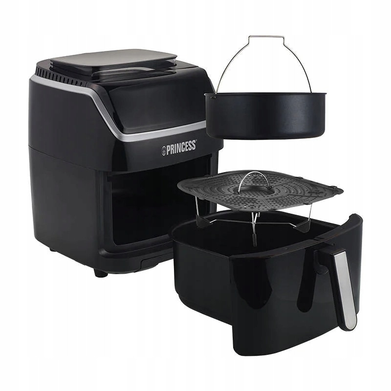 Friteuza cu aer cald, Princess 6.5L, 1700W, 8 programe, LCD, pentru 9 ...
