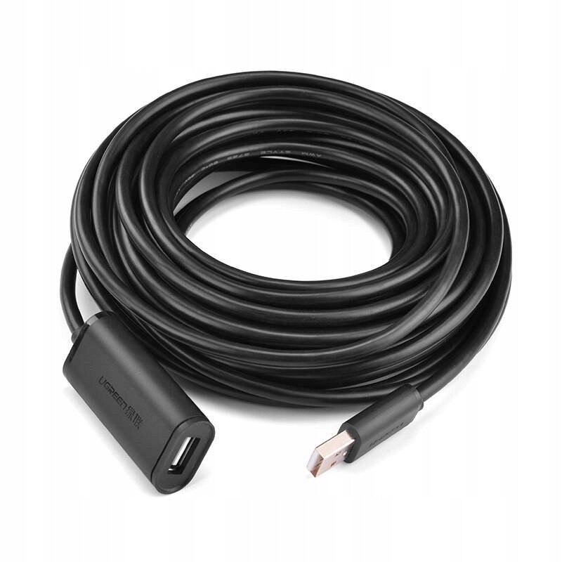Cablu USB 2.0 UGREEN, 15m, negru, cu amplificator de semnal - eMAG.ro
