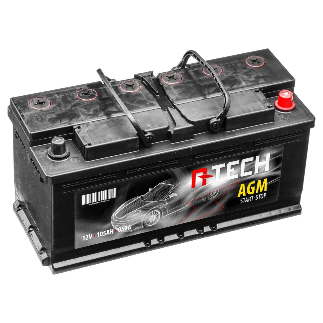 Baterie auto A-TECH AGM 105Ah, 950A, 392x175x190mm - eMAG.ro