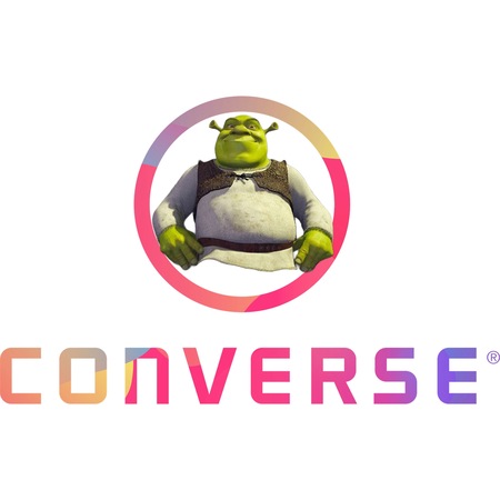 Sticker Adeziv Cu Shrek, Cu Textul "Converse" - Design 10, cu Margini ...