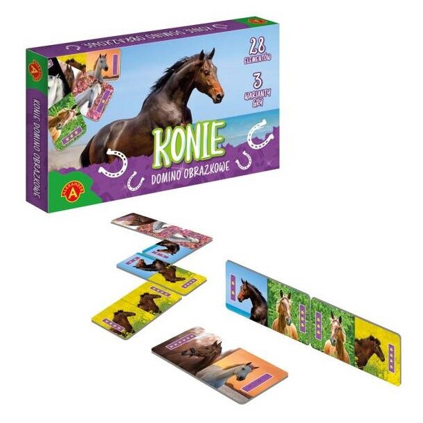 Joc educativ domino, 28 elemente, imagini cu cai, multicolor - eMAG.ro