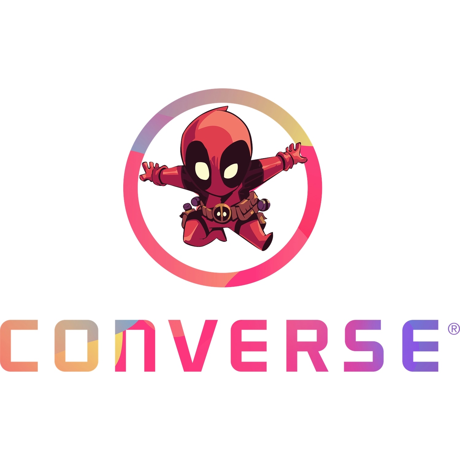 Sticker Adeziv Cu Deadpool, Cu Textul "Converse" - Design 1, cu Margini ...