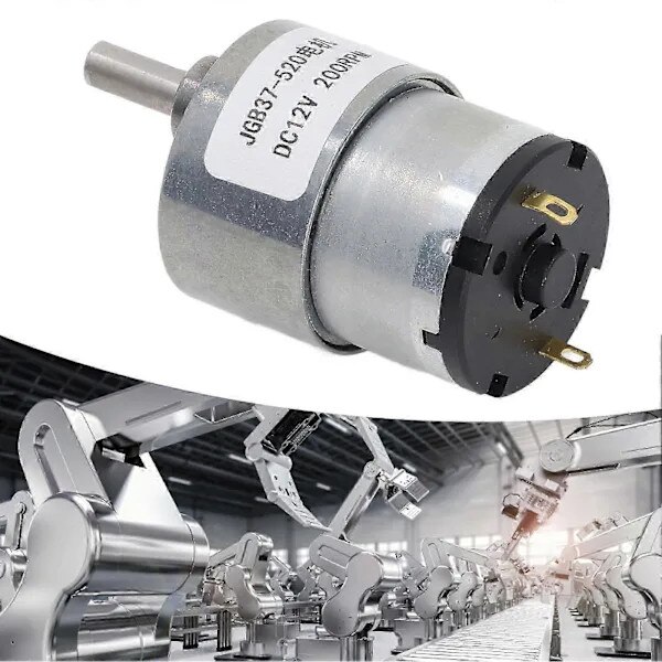 Motor cu roti dintate DC 12V, encoder Hall, aluminiu, 200rpm, pentru ...