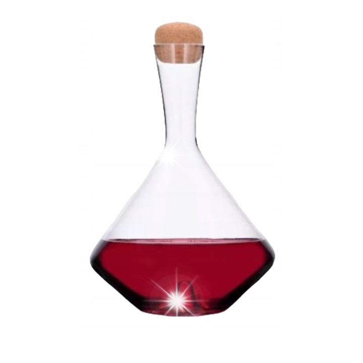 Carafa DUKA Elias 1500 ml, transparenta, cu dop din pluta, 20x31cm ...