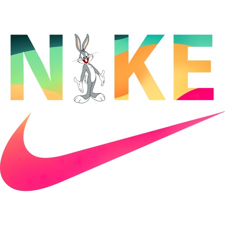 Sticker Adeziv Cu Bugs Bunny, Cu Textul "Nike" - Design 95, cu Margini ...