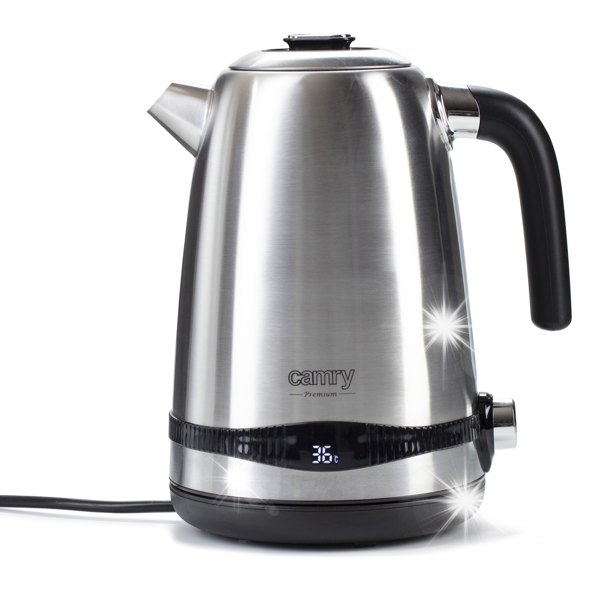 Fierbator electric Camry, 1,7L, inox, display LCD, 7 trepte temperatura ...