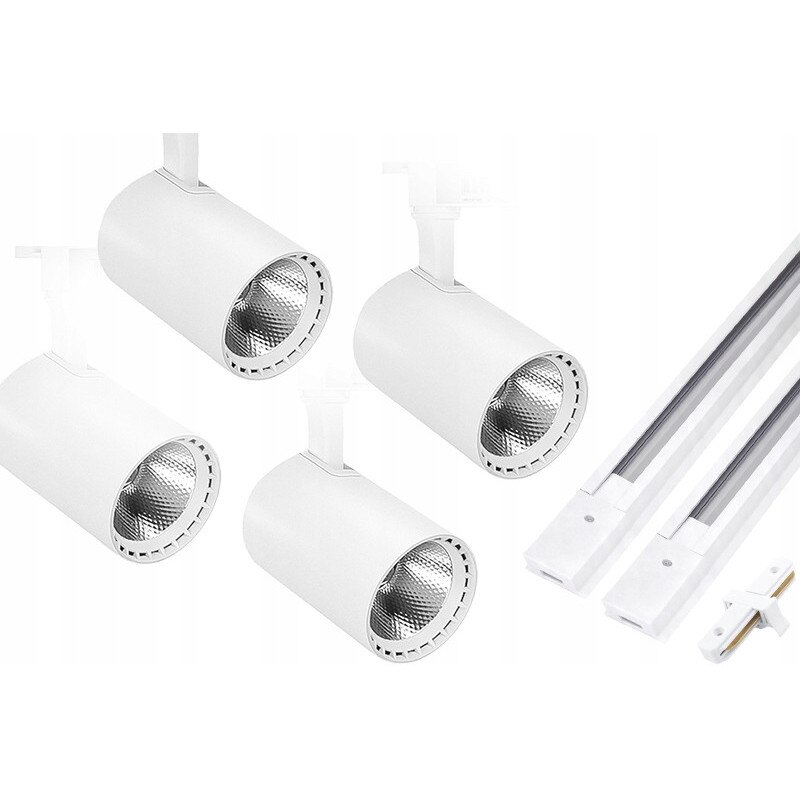 Set 4 spoturi, 30W, Alb, 2m - eMAG.ro