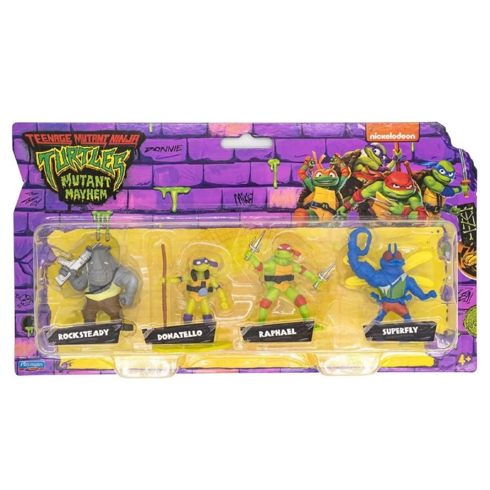 Nindzsa Teknőcök figura készlet, Rocksteady, Donatello, Raphael ...