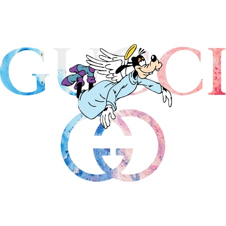 Sticker Adeziv Cu Goofy, Cu Textul "Gucci" - Design 3, cu Margini Albe ...