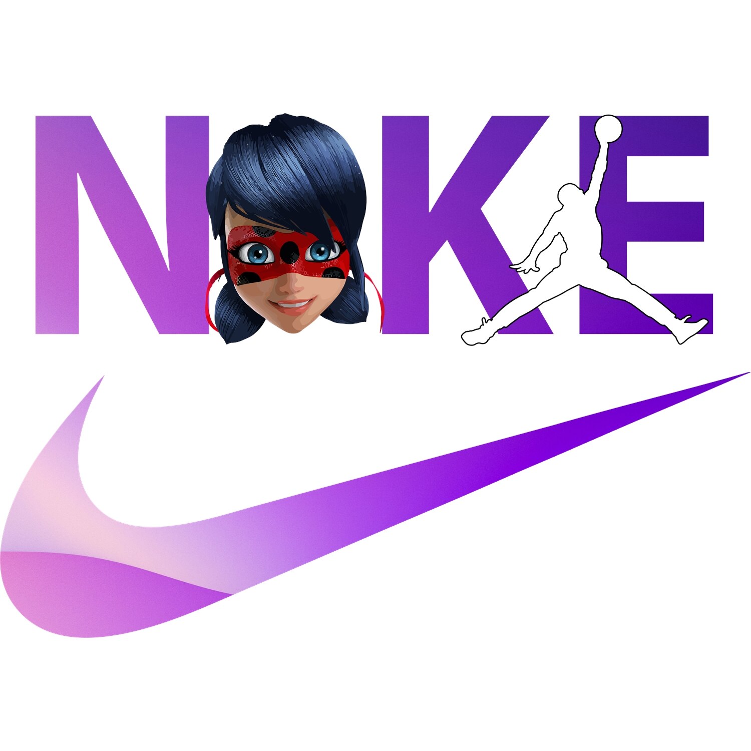 Sticker Adeziv Cu Lady Bug, Cu Textul "Nike Jordan" - Design 4, cu ...