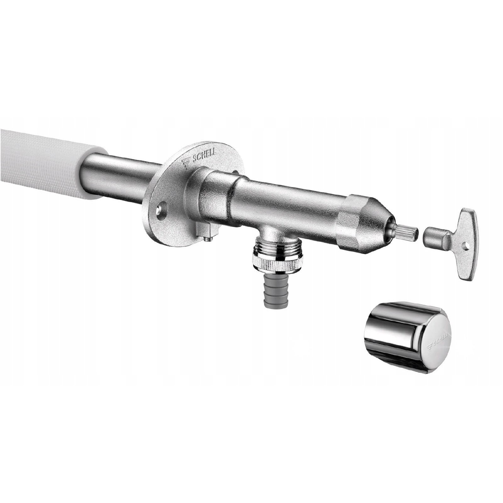 Robinet exterior Schell Polar II, crom mat, DN 15, 200 mm - eMAG.ro