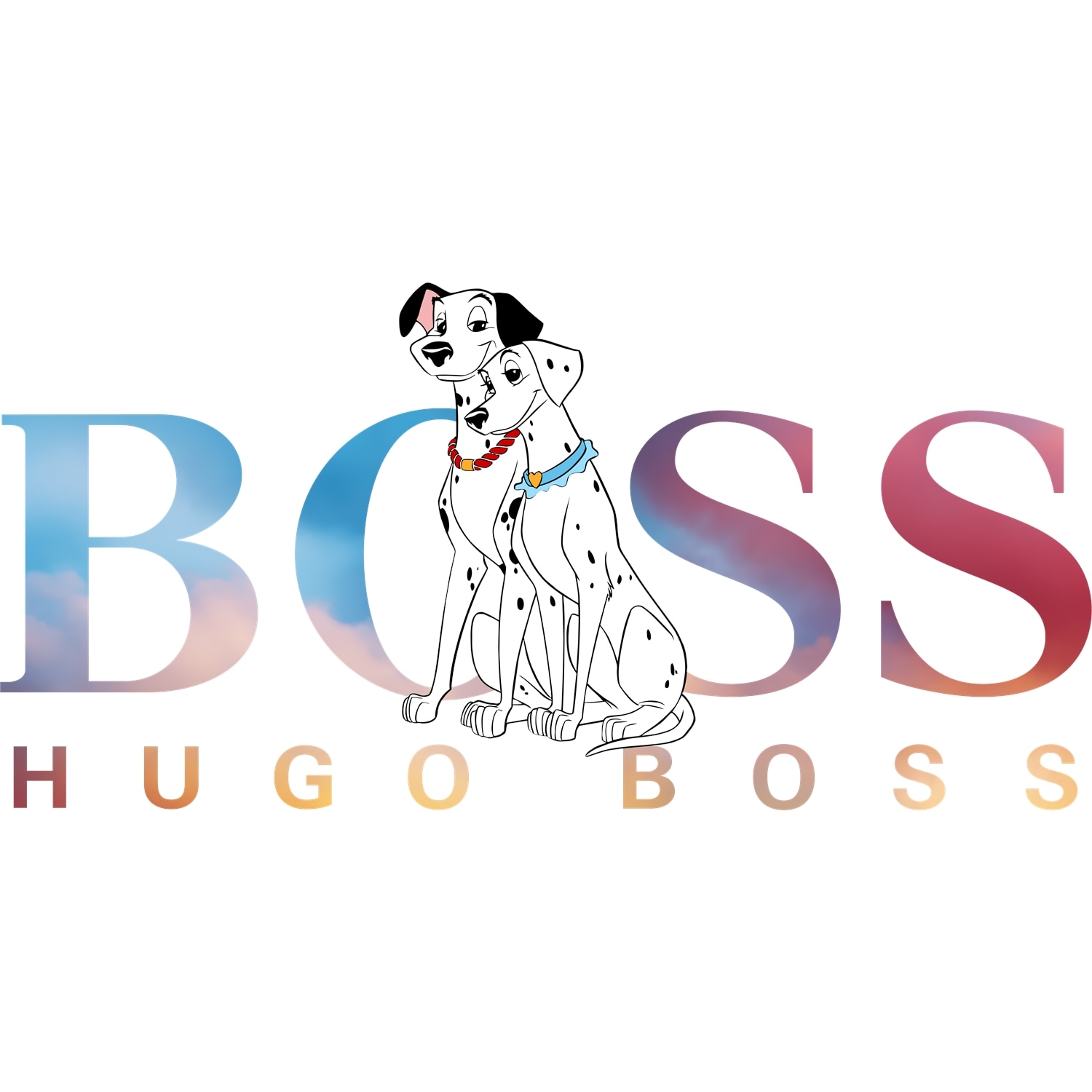 Sticker Adeziv Cu Dalmatieni, Cu Textul "Hugo Boss" - Design 7, cu ...