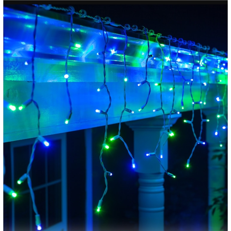 Instalatie LED Craciun cu FLASH, 25m, 40 Franjuri de 1m, FIR ALB GROS ...