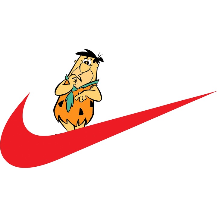 Sticker Adeziv Cu Familia Flinstone, Cu Textul "Nike" - Design 3, cu ...