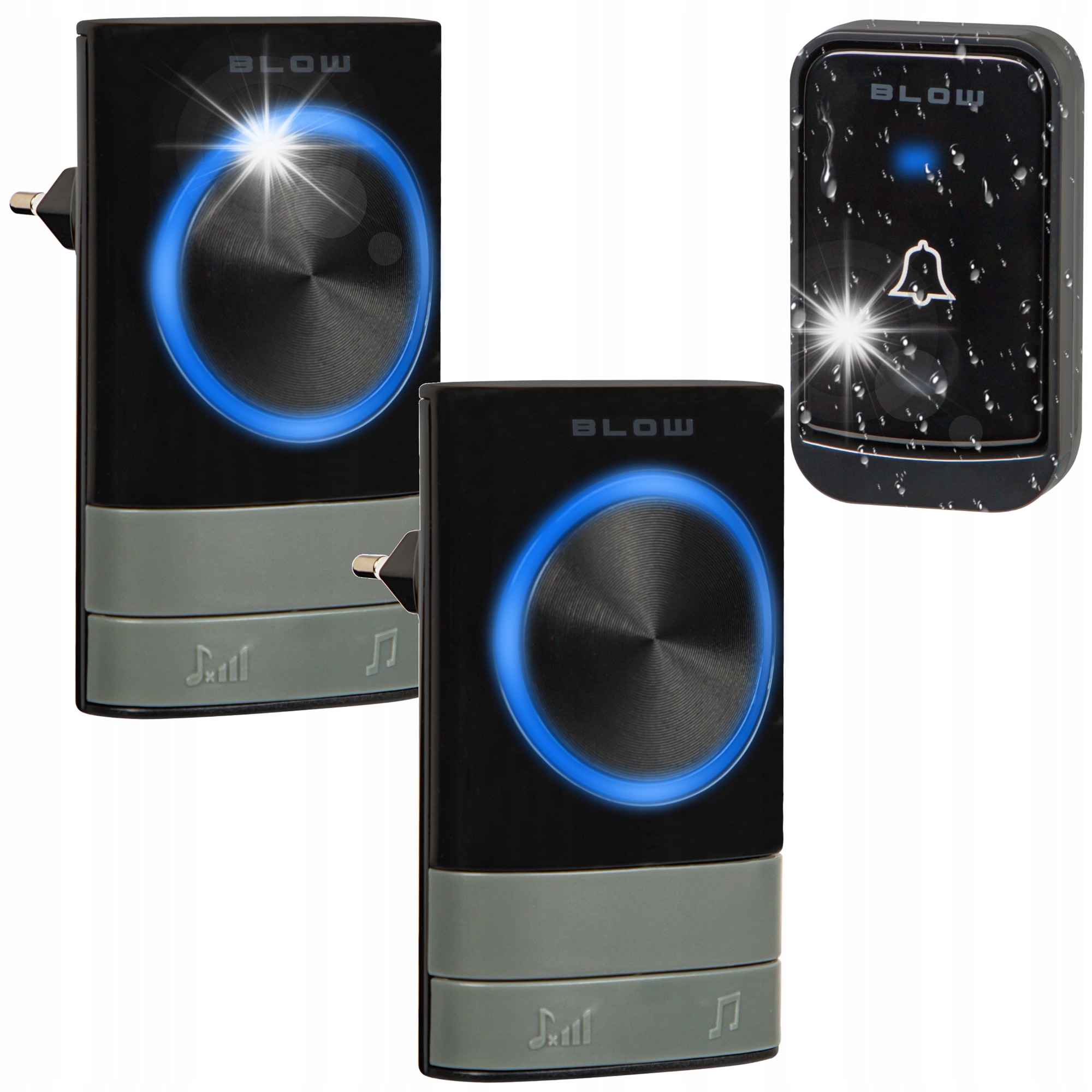 Sonerie electrica fara fir Blow, model AP-12, set cu 2 receptoare ...