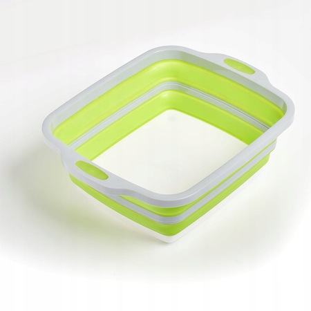 Cos pliabil 2 in 1, Zeller, plastic, gri/verde, dimensiuni 40x31,8x3 ...