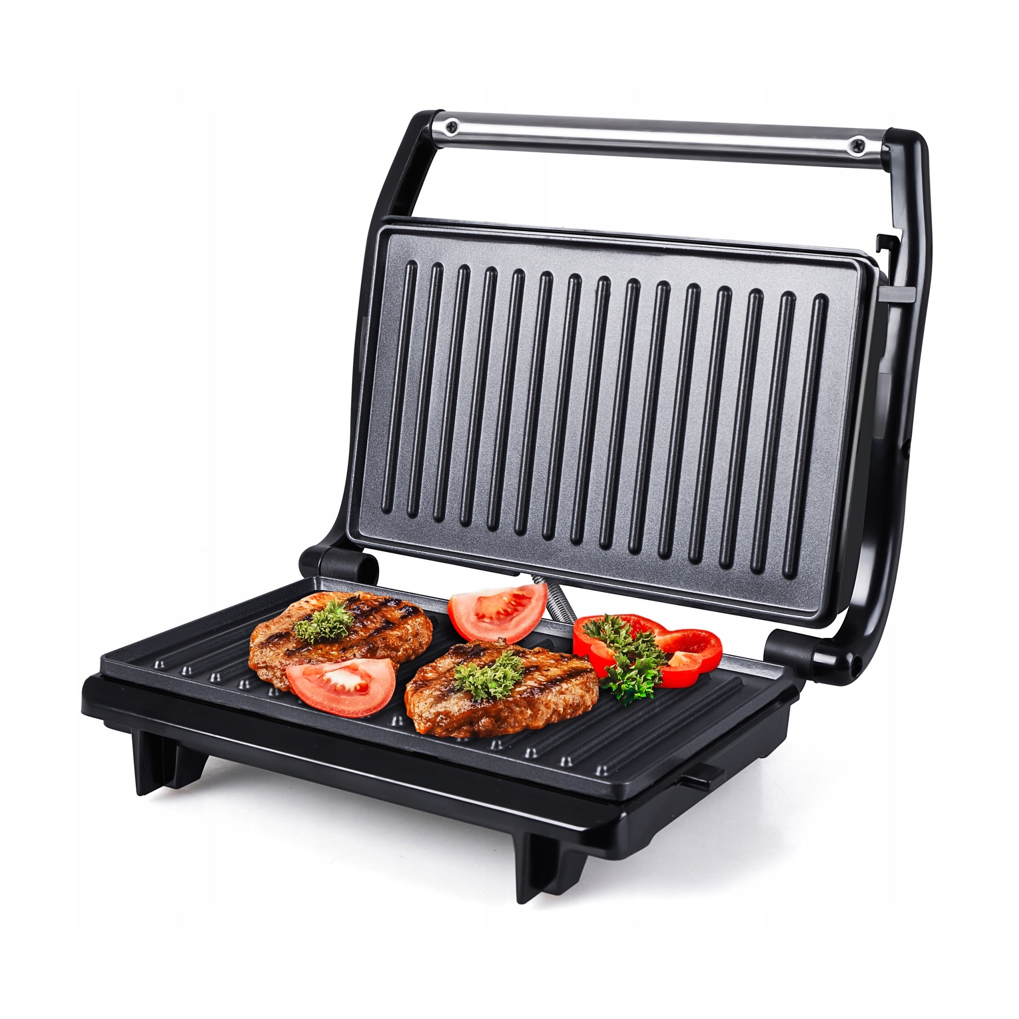 Електрически грил, IDEAL, 1500 W, незалепващи плочи, инокс, 22,5x14см ...